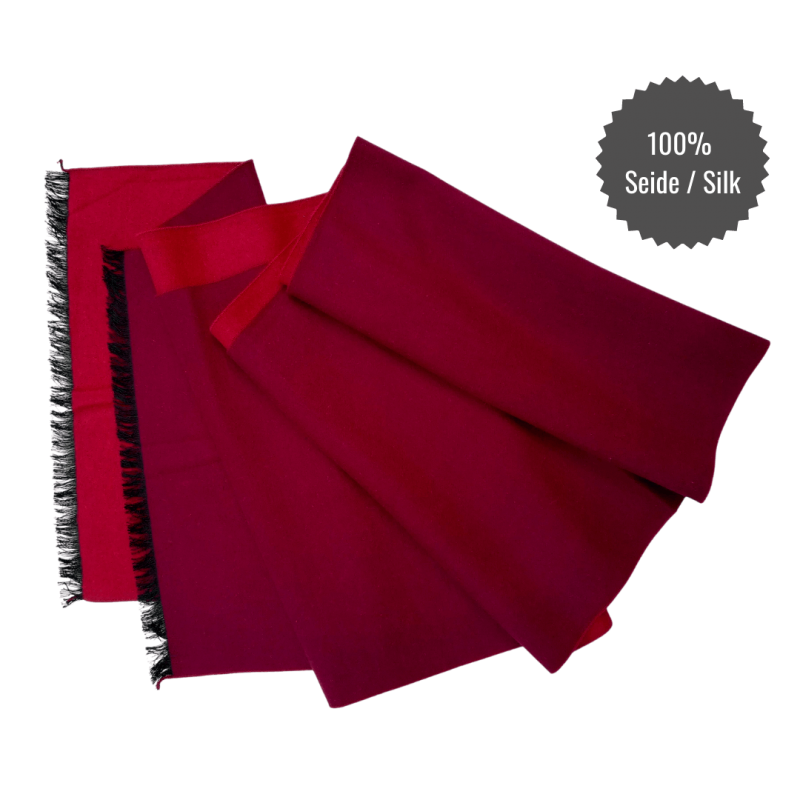 Seabright -Seabright Seidenflanell Schal Rot Dunkelrot 100% Seide 180X30cm